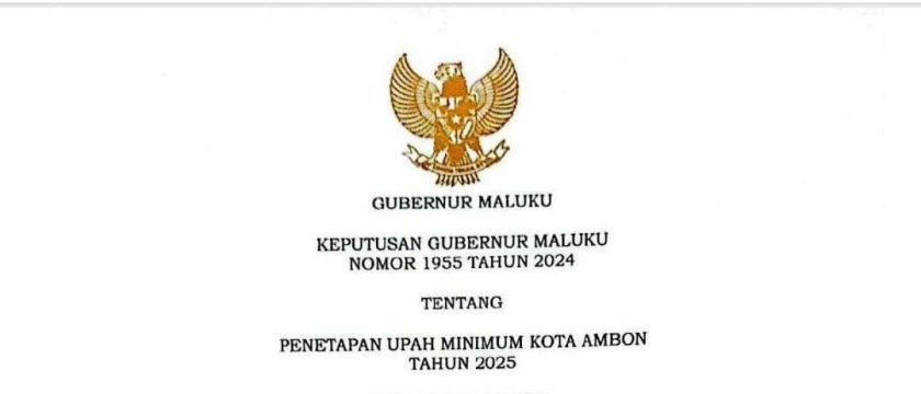 Gubernur Maluku Tetapkan UMK Ambon Tahun 2025, Naik 6,5 Persen ...